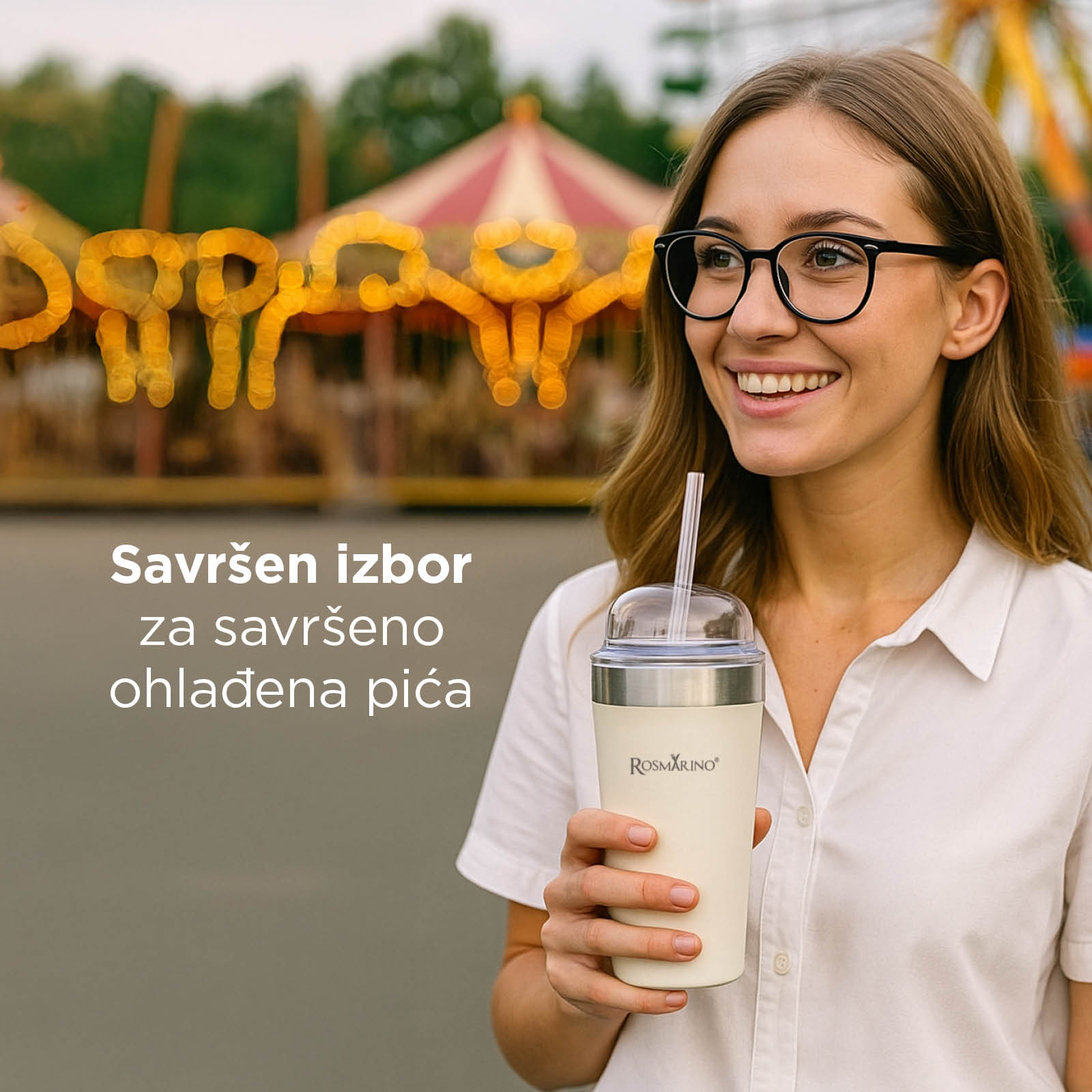 Termos čaša Sip`n`Chill,500ml, off white - Vitapur.rs