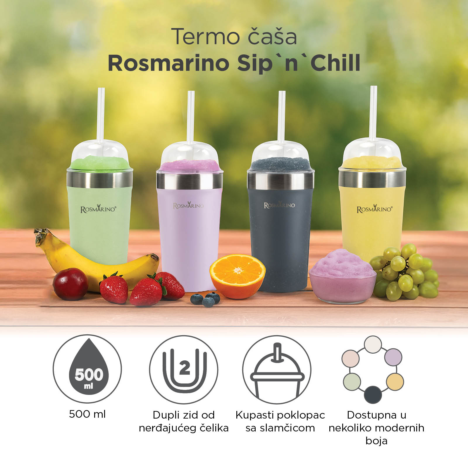 Termos čaša Cup Sip`n`Chill,500ml, mint - Vitapur.rs